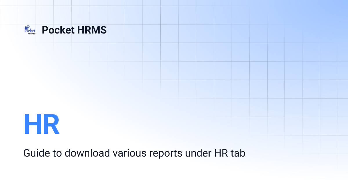 HR | Pocket HRMS