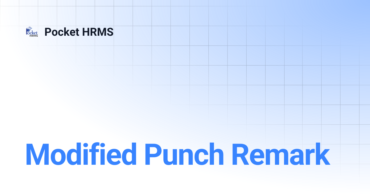 Modified Punch Remark | Pocket HRMS