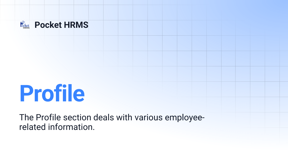 Profile | Pocket HRMS