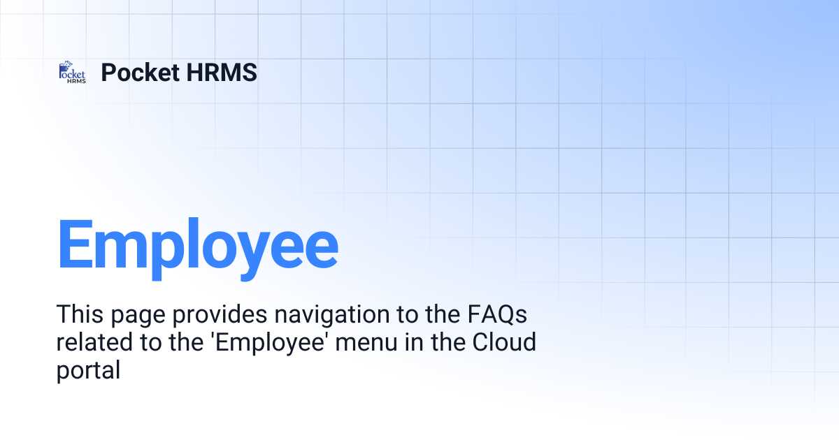 Employee | Pocket HRMS