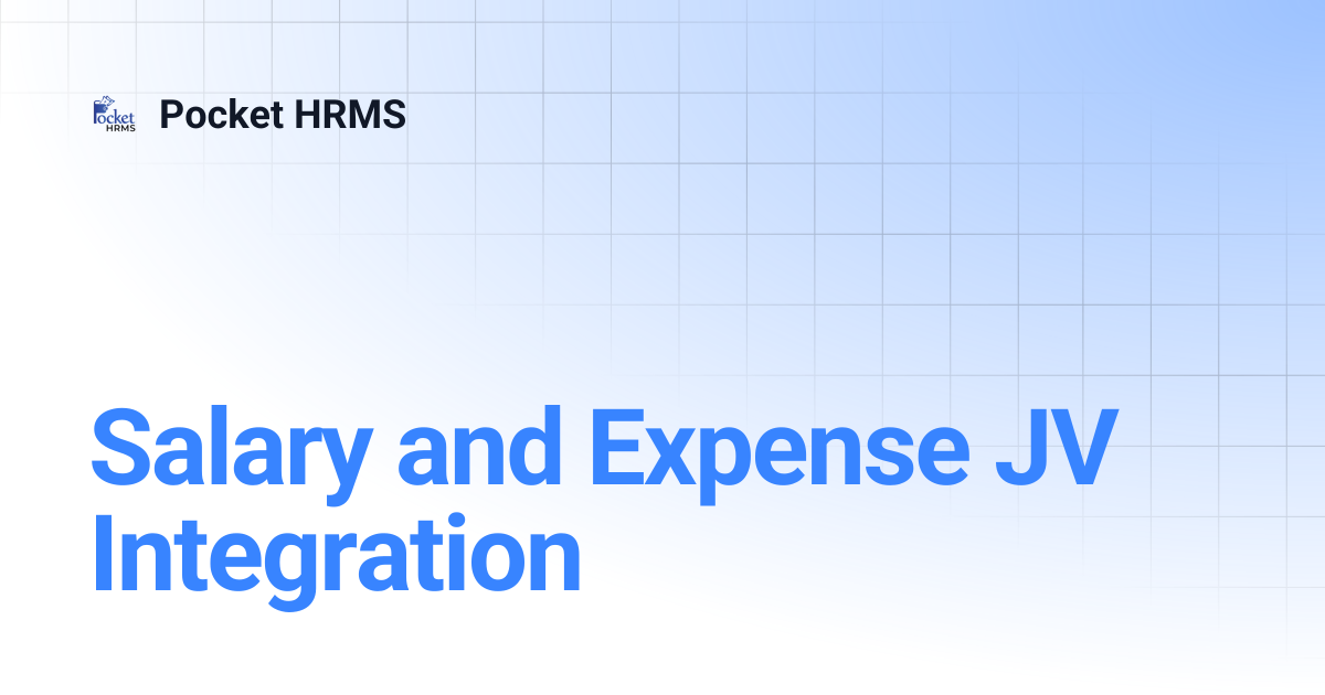 Salary and Expense JV Integration | Pocket HRMS