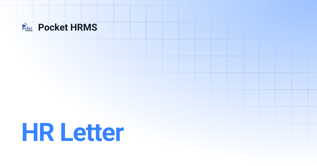 HR Letter | Pocket HRMS